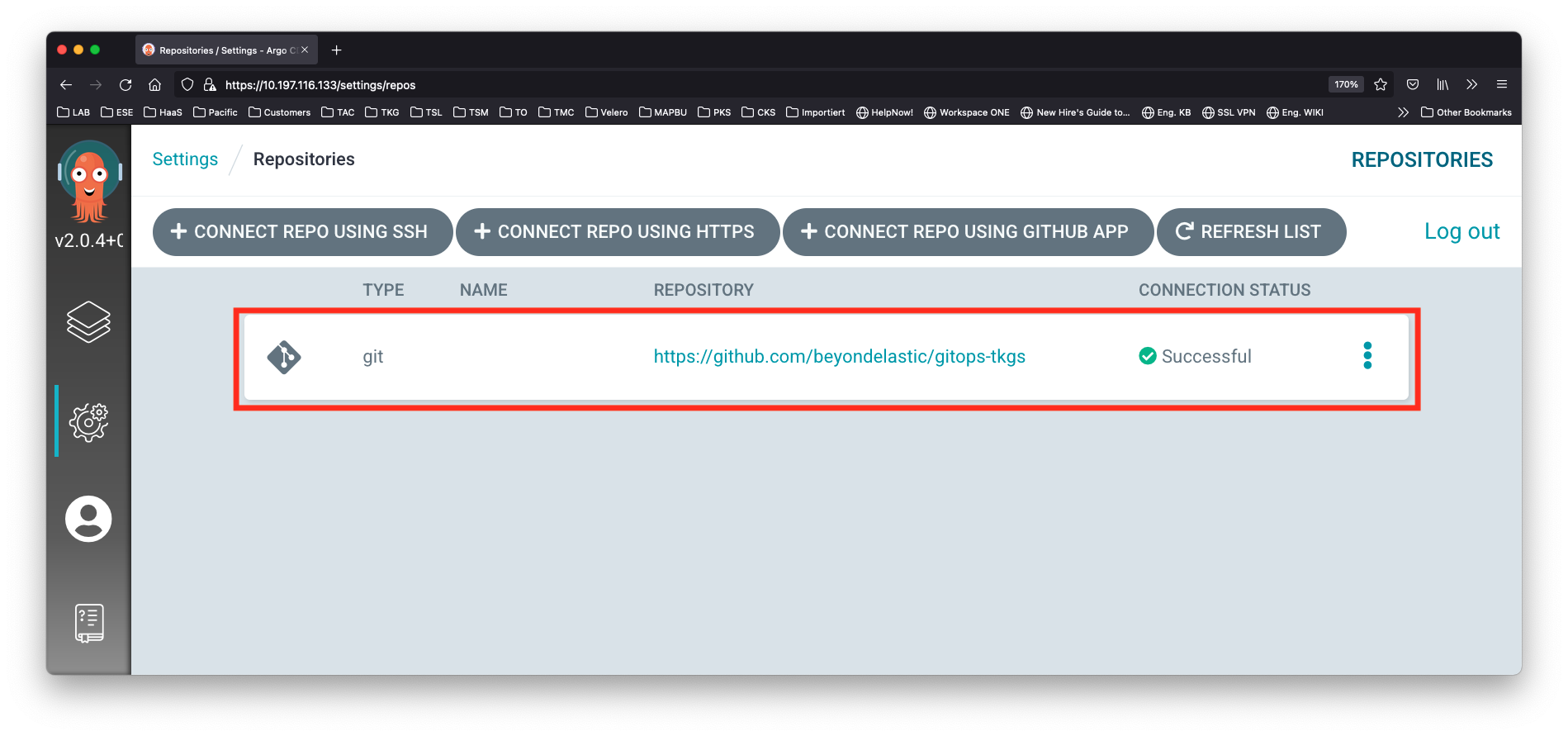 GitOps with Argo CD on vSphere with Tanzu – beyond elastic